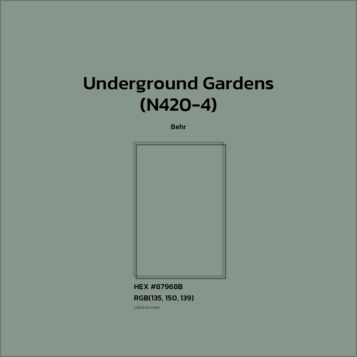 Behr Underground Gardens (N420-4) Paint color codes, similar paints and ...
