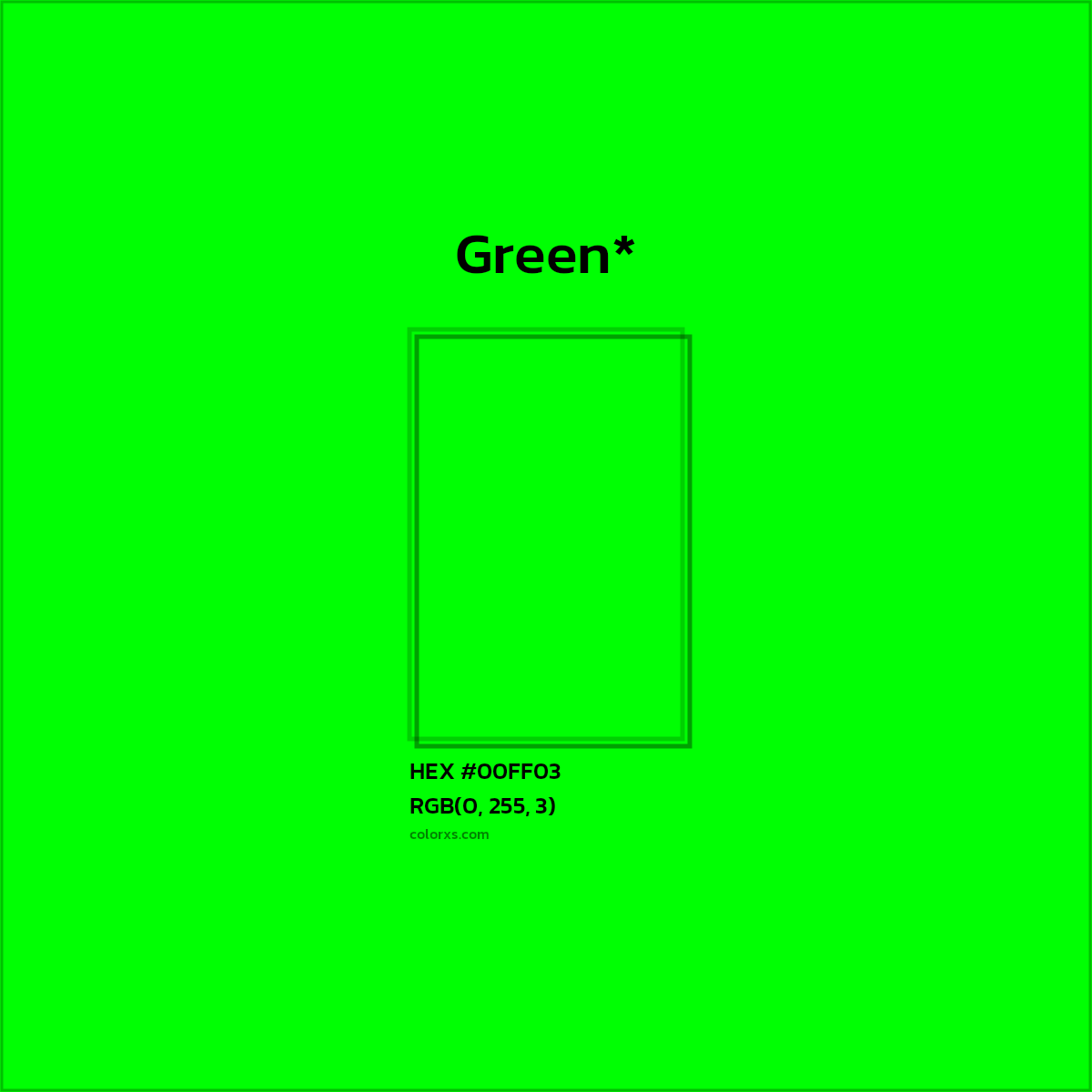 HEX #00FF03 color name, color code and palettes - colorxs.com