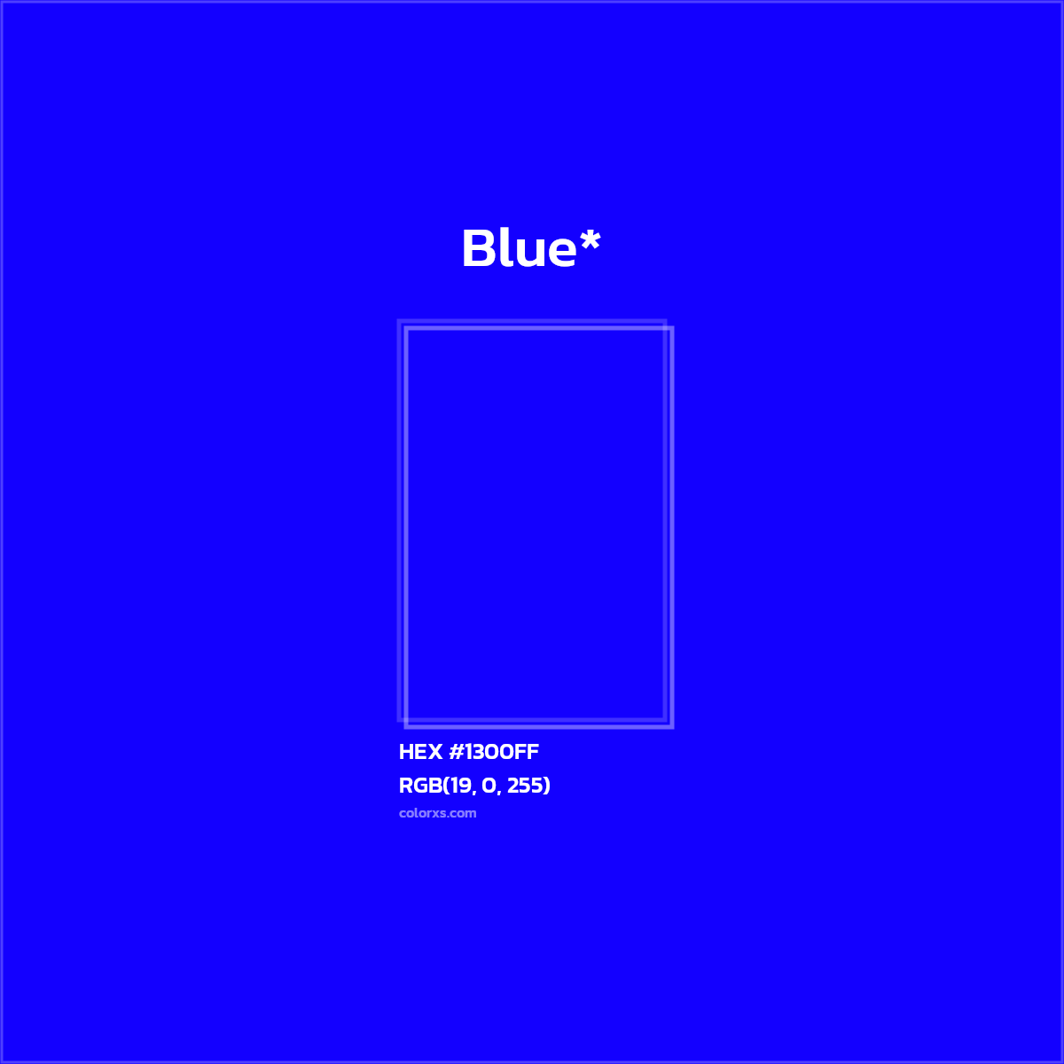 HEX #1300FF color code, matching color name and palettes - colorxs.com