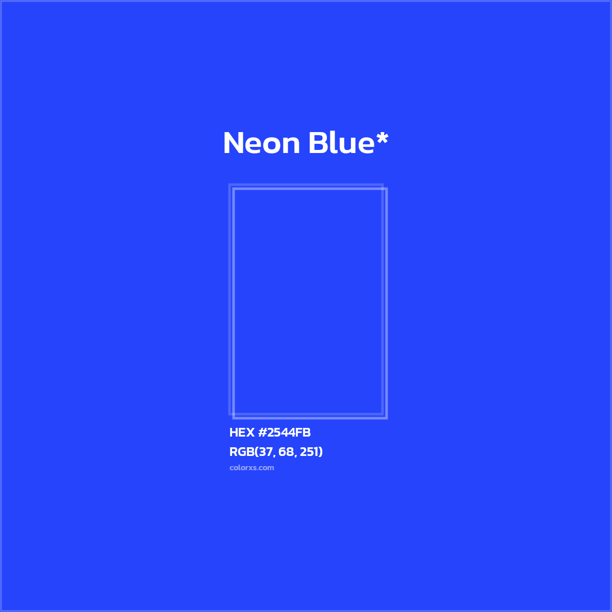 Neon Blue Hexadecimal Color Codes