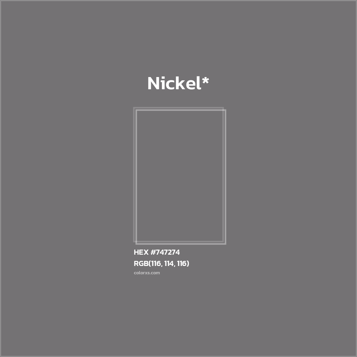 Nickel Complementary or Opposite Color Name and Code (#727472 ...