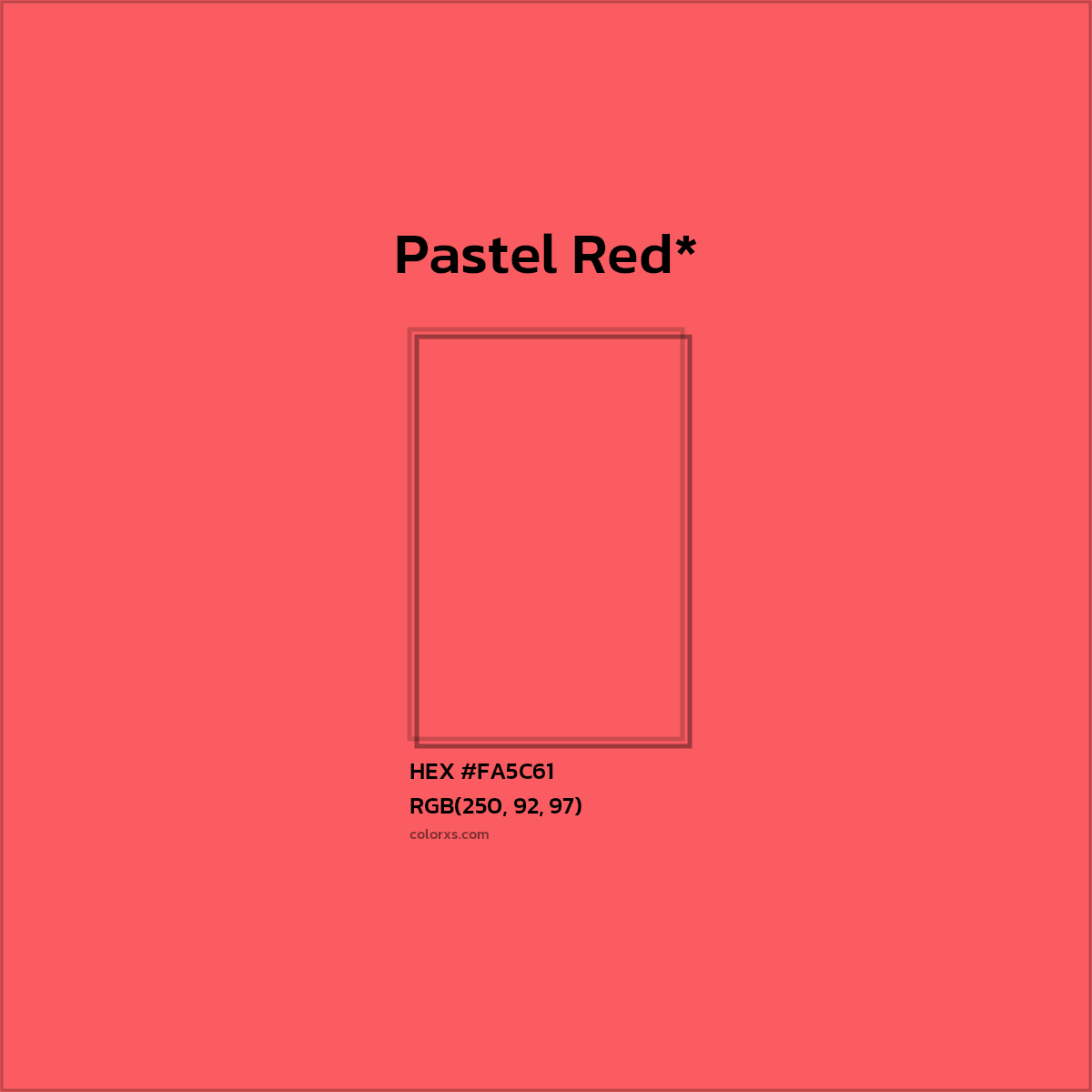 HEX #FA5C61 color name, color code and palettes - colorxs.com