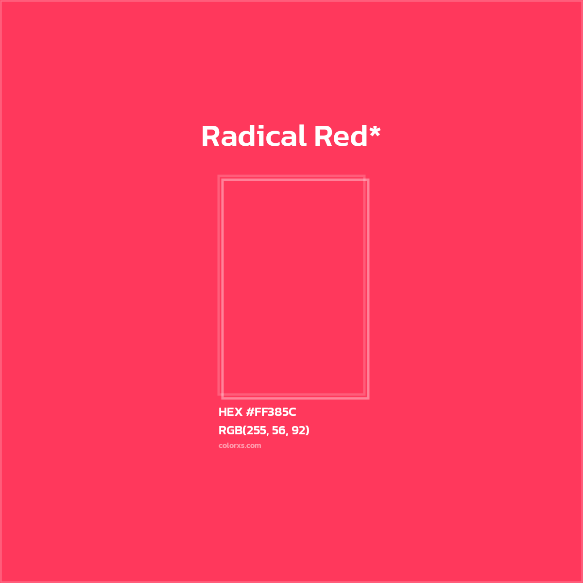 HEX #FF385C color name, color code and palettes - colorxs.com